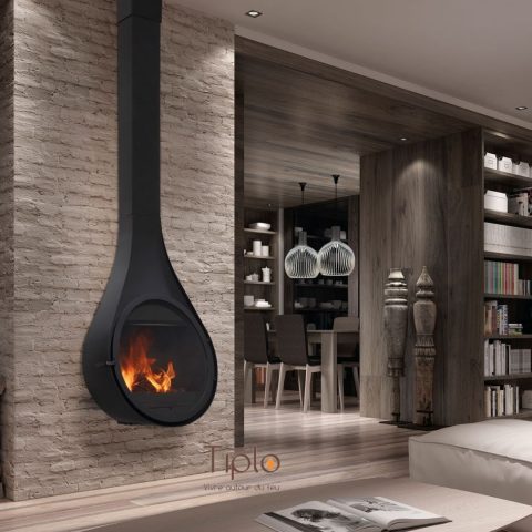 Tiplo • Cheminée à bois en acier ROCAL Drop Mini